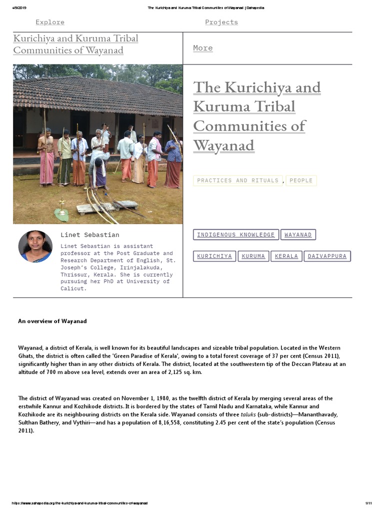 The Kurichiya and Kuruma Tribal Communities of Wayanad - Sahapedia ...