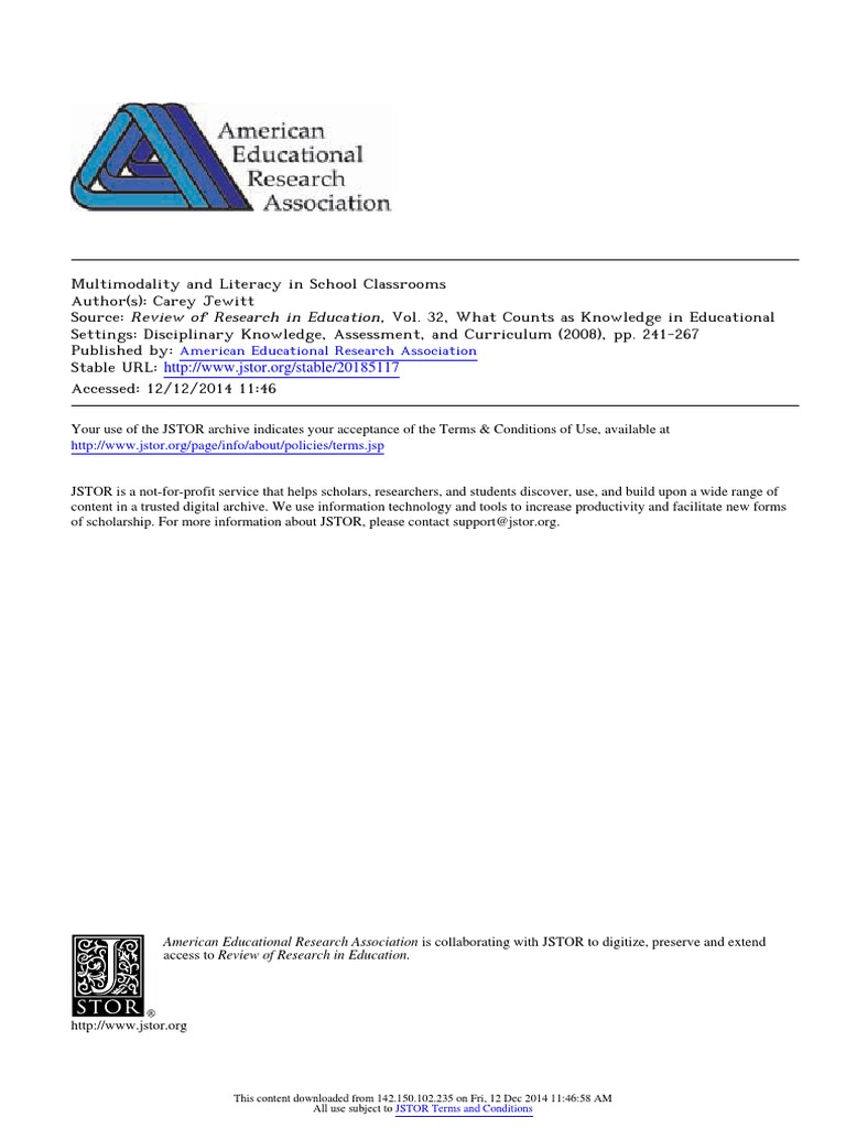 American Educational Research Association | PDF | Literacy | Pedagogy