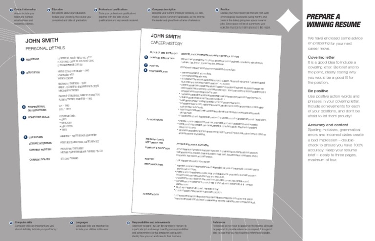 Prepare A Winning Resume: John Smith | PDF | Recruitment | Business