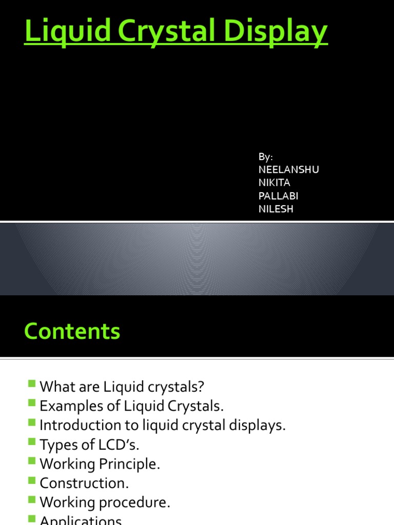 Everything You Need to Know About Liquid Crystal Displays | PDF ...