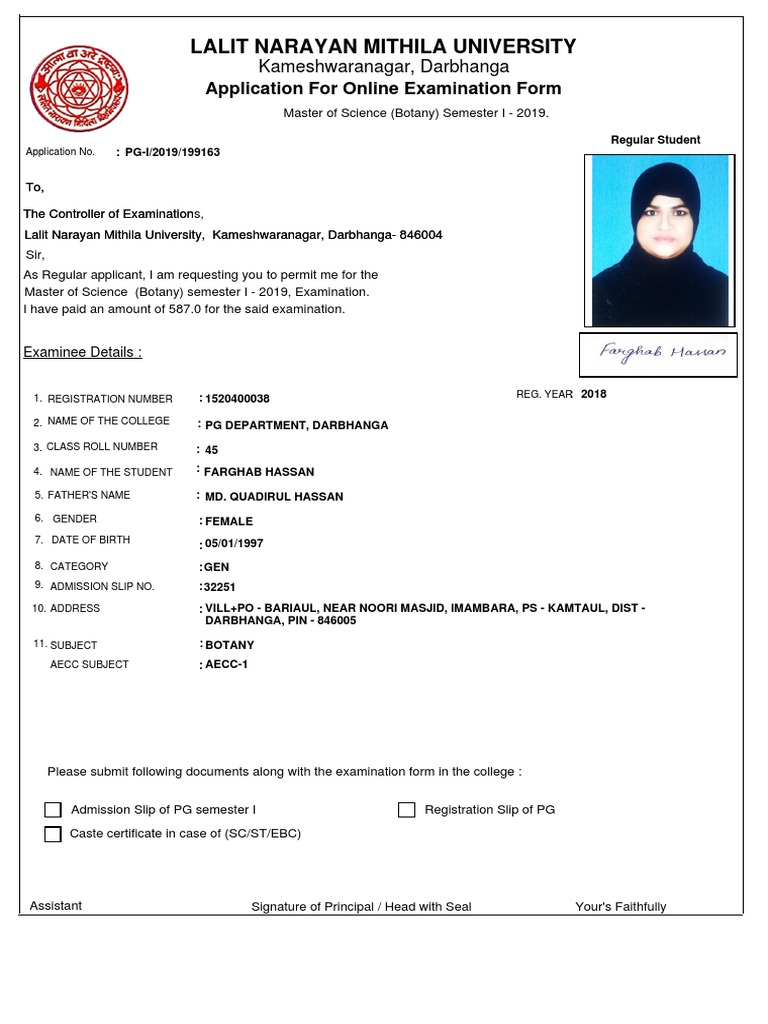 Farghab Examinationform PDF | PDF | Receipt | Services (Economics)