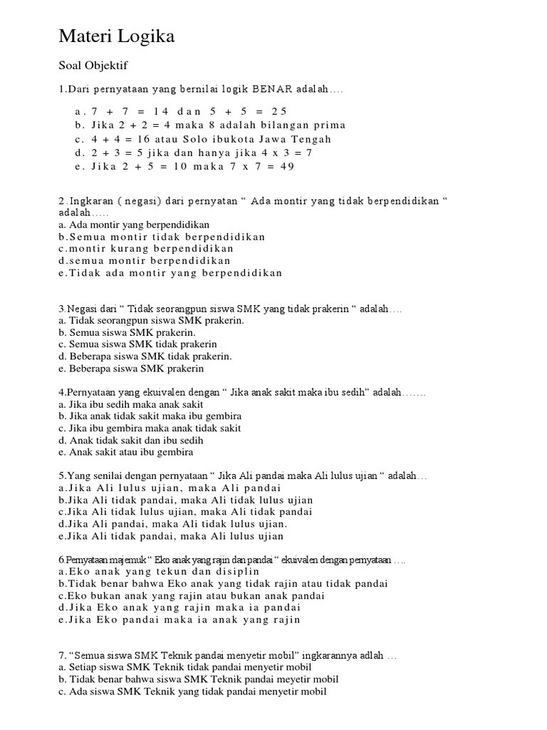 Soal Logika | PDF