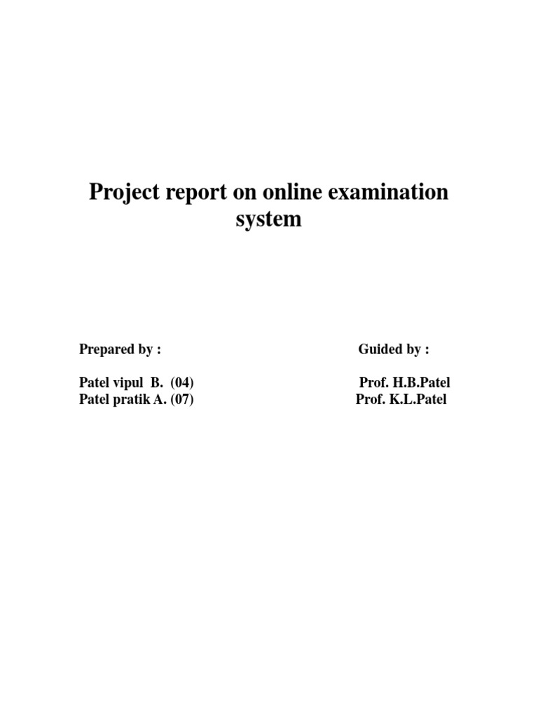 Project Report On Online Examination System | PDF | Databases | Graphical User Interfaces