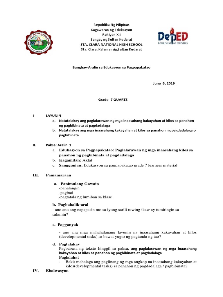 ESP Lesson Plan | PDF