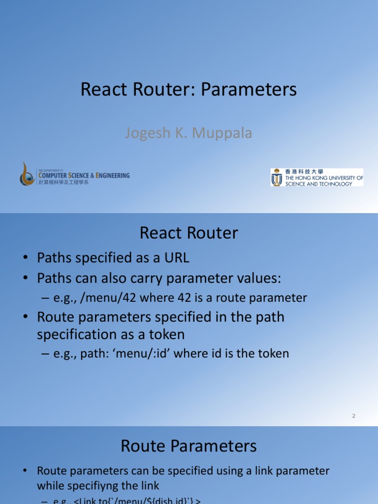 React Router: Using Route Parameters | PDF | Teaching Methods & Materials | Computers