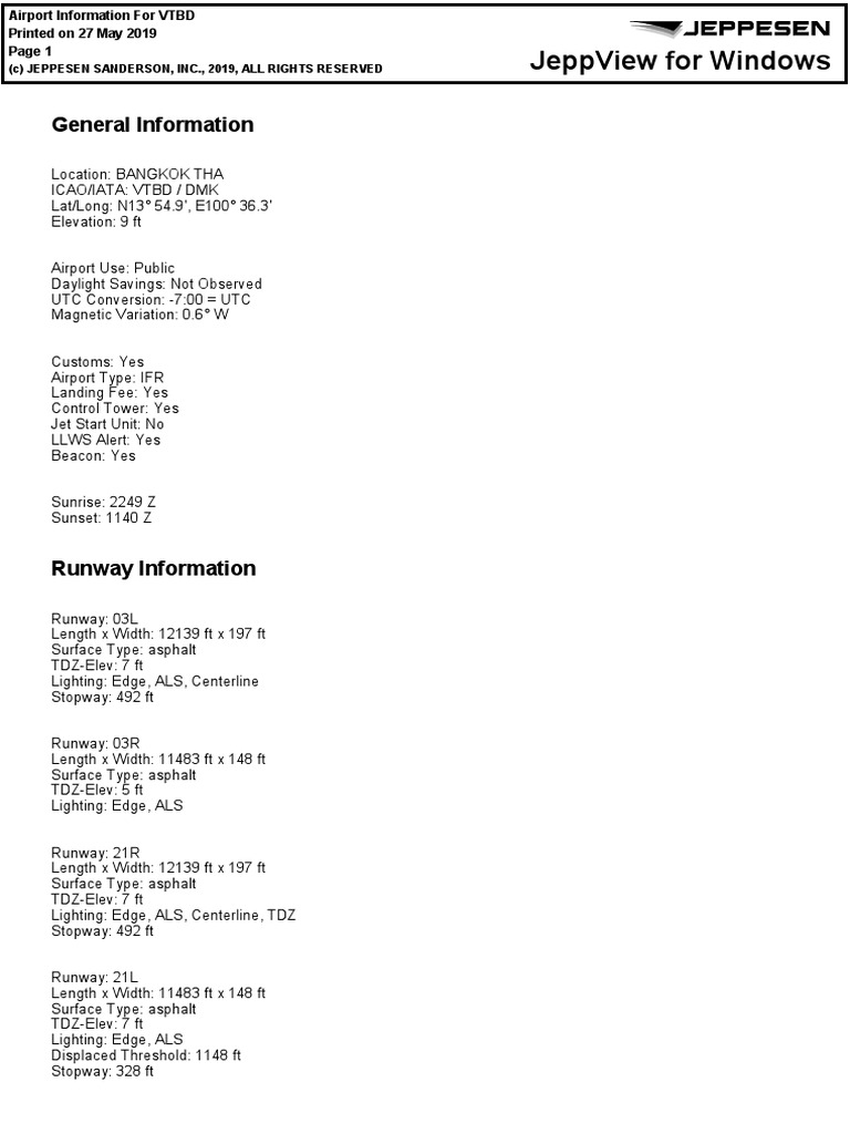 VTBD | PDF | Runway | Air Traffic Control