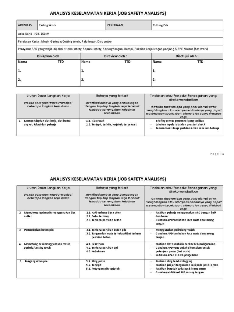 JSA Cutting Pile | PDF