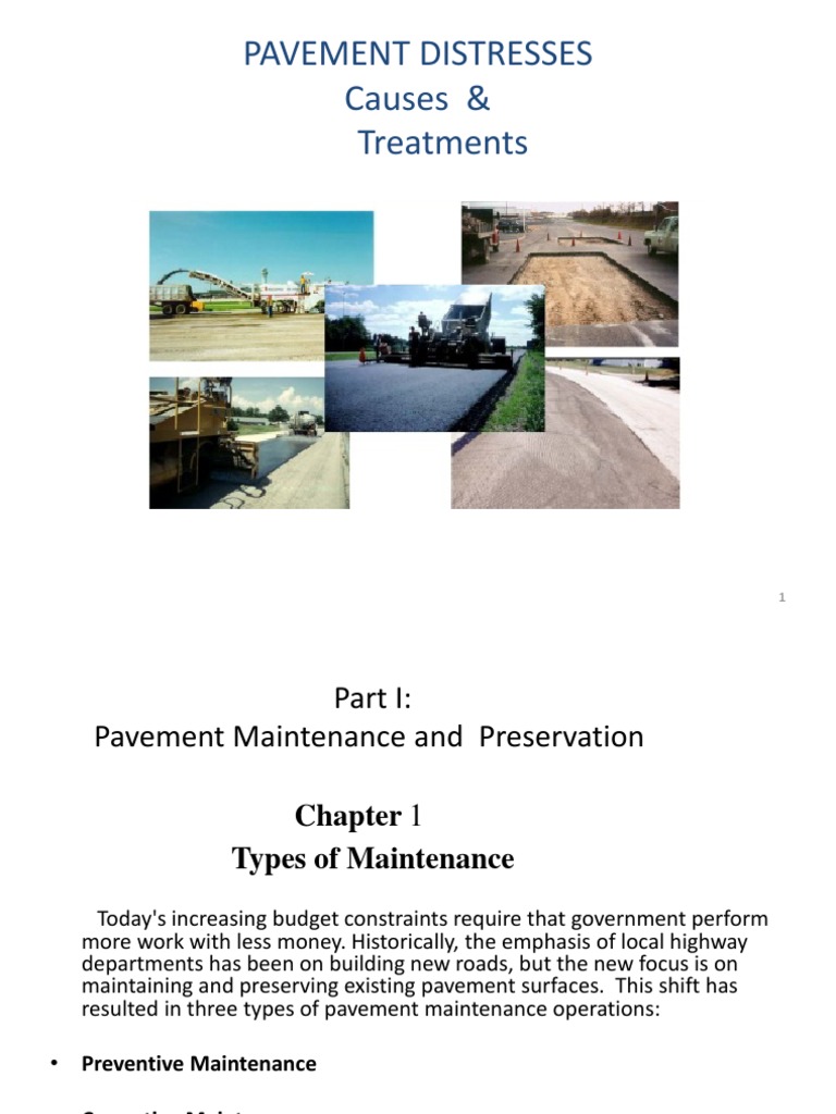 Pavement Distress Causes & Maintenance Treatments | PDF | Road Surface ...