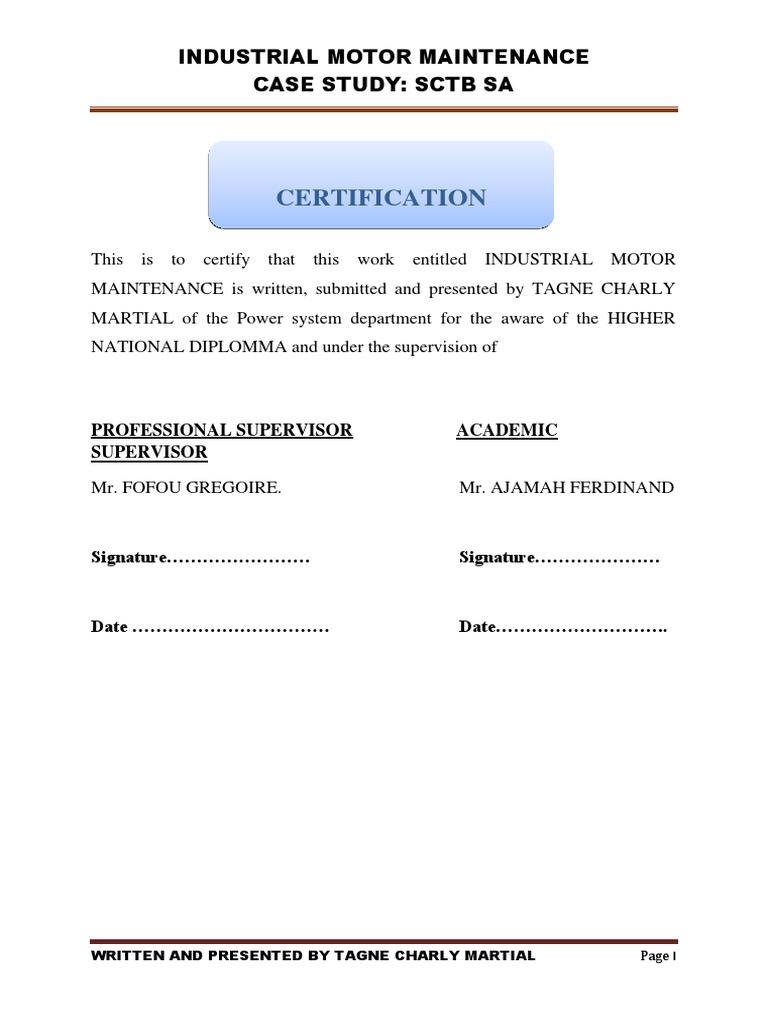 Industrial Motor Maintenance Martial12345 | PDF | Employment | Economies