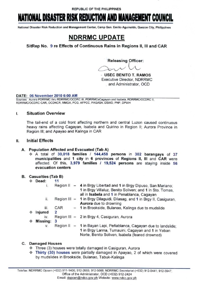 NDRRMC - SitRep - Floodings in Region 2 3 and CAR - 0600 Hrs - 6 ...