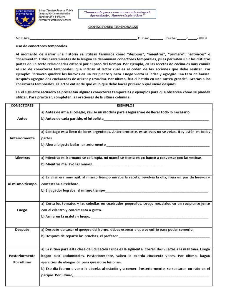 Conectores Temporales | PDF