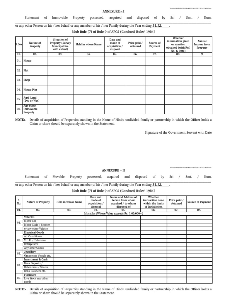 Property Statement | PDF | Mergers And Acquisitions | Property