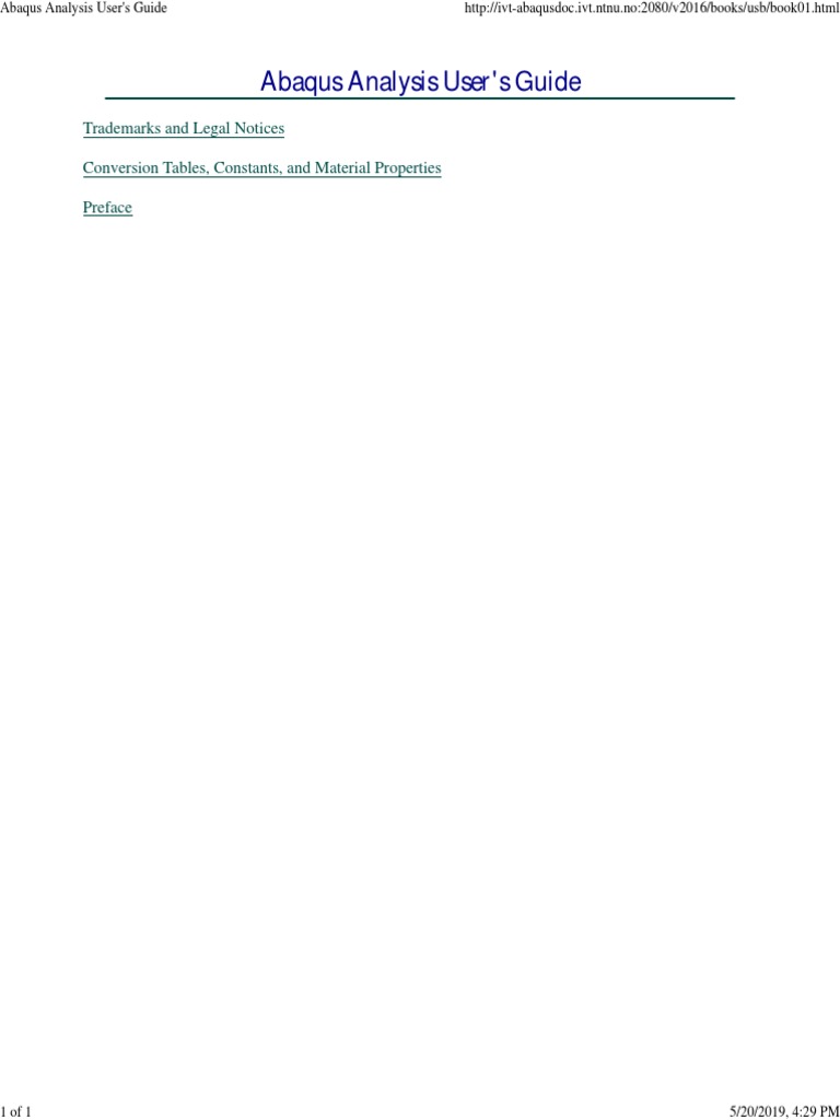 Abaqus Analysis User's Guide | PDF