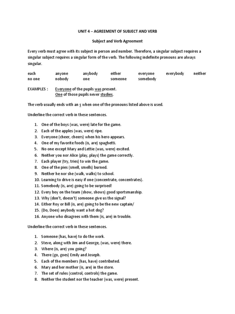 Microsoft Word Unit 4 English Packets | PDF | Subject (Grammar) | Syntax