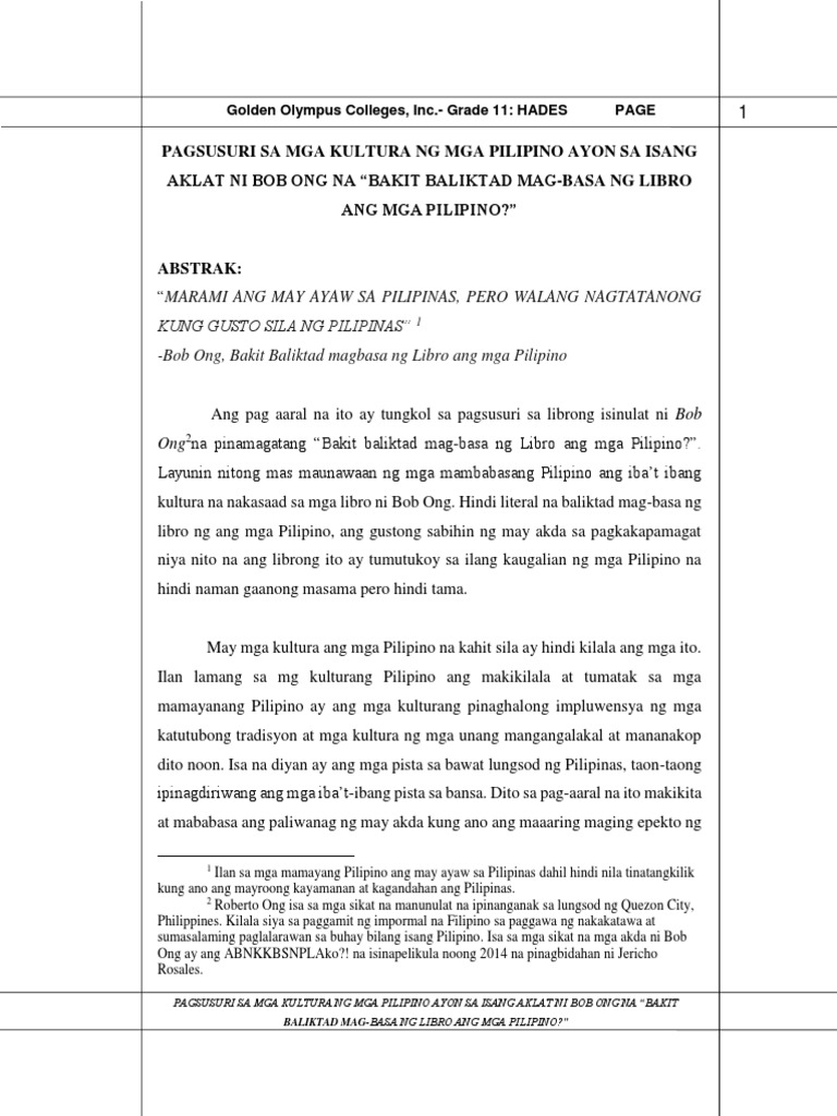 Bob Ong Group 5 | PDF