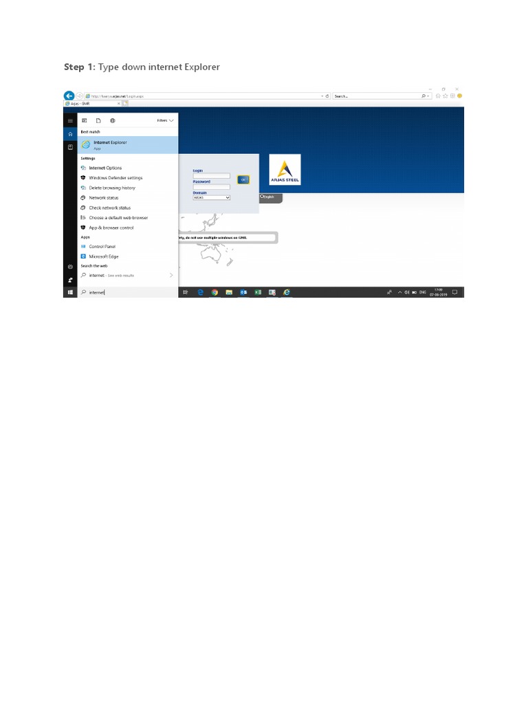 Step 1: Type Down Internet Explorer | PDF