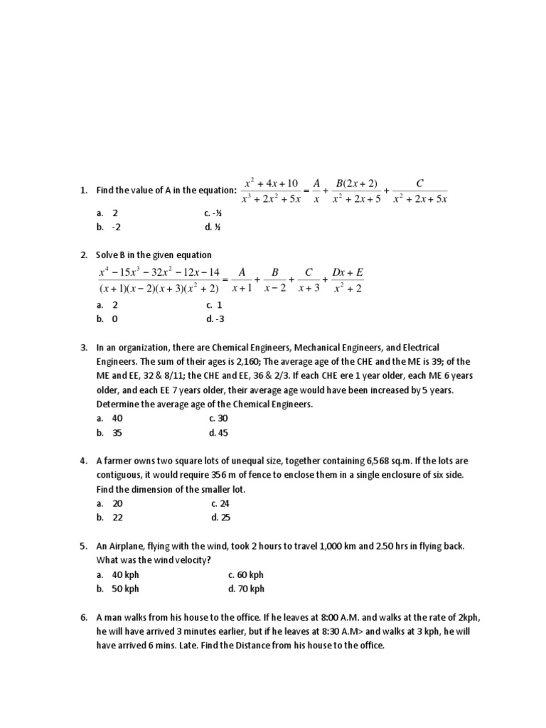 CE Sample Exam | PDF | Speed | Mathematical Analysis