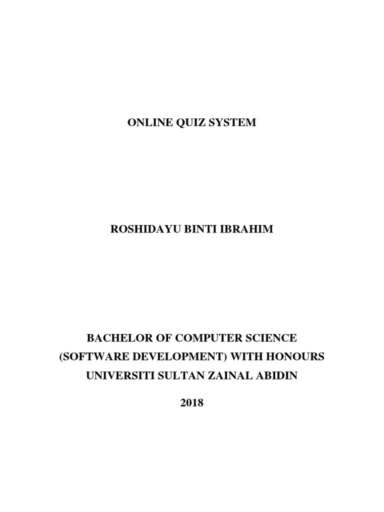 Literature Online Quiz System For Project | PDF | Software Development ...