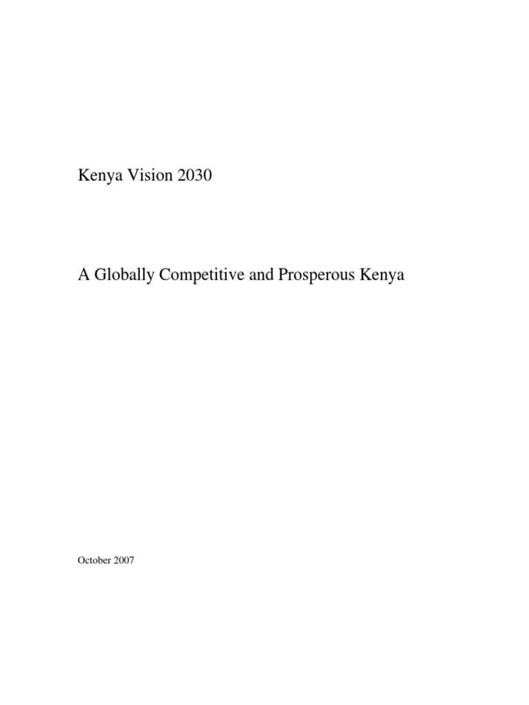 Kenya Vision 2030: A Prosperous Future | PDF | Kenya | Water Resources