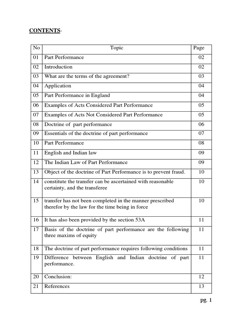 The Doctrine of Part Performance | PDF | Leasehold Estate | Equity (Law)