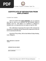 Certificate of Employment WITH COMPENSATION | PDF