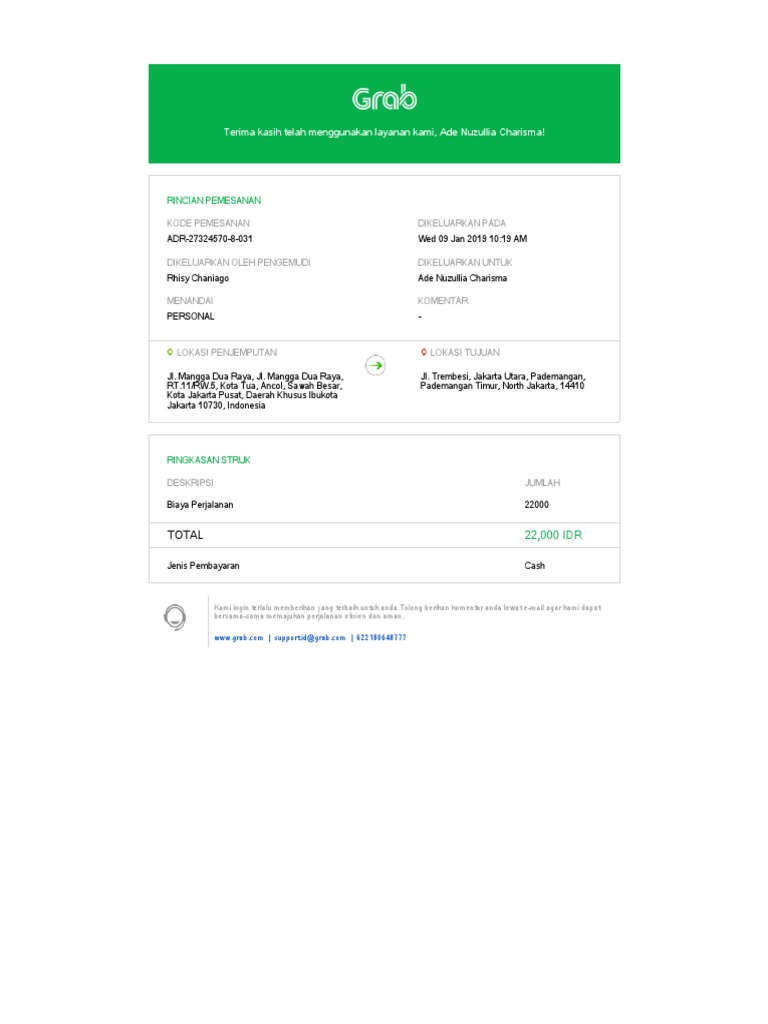Grab Receipt ADR-27324570-8-031 PDF | PDF