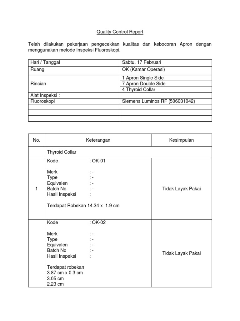 2018_02_28 Pengujian Apron Timbal Contoh Laporan