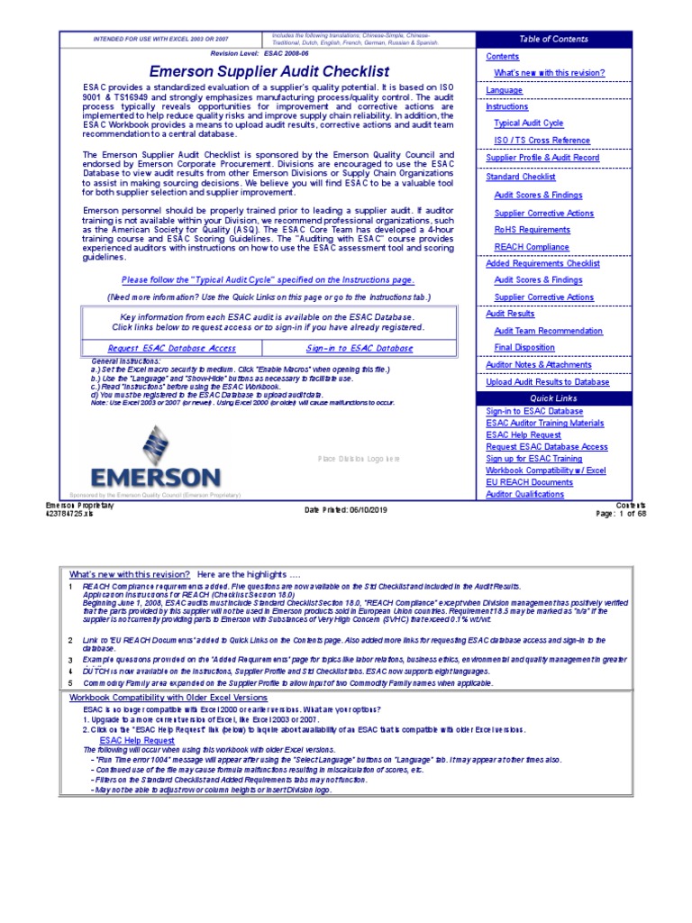 Unlocked - Supplier Audit Checklist Example | PDF | Audit | Microsoft Excel