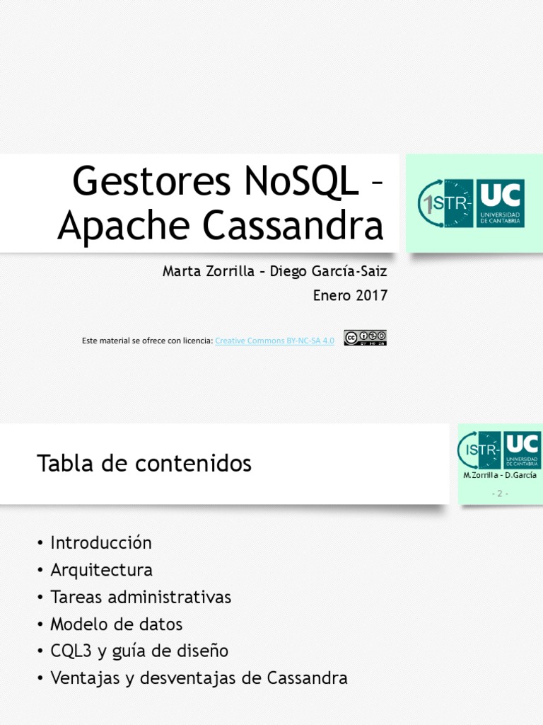 NoSQL Tema2 Cassandra | PDF | De igual a igual | Tabla (base de datos)