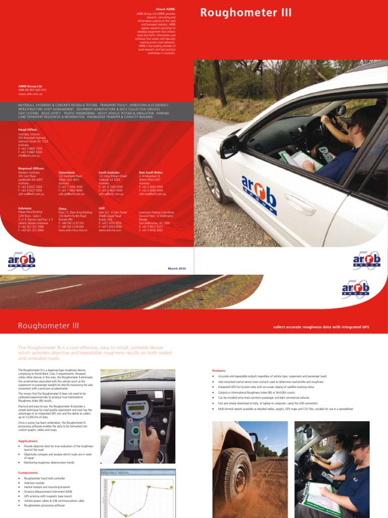 Roughometer III: About ARRB | PDF | Road | Global Positioning System
