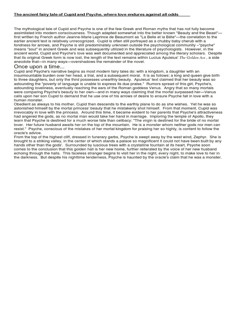 Cupid and Psyche | PDF | Cupid | Mythology