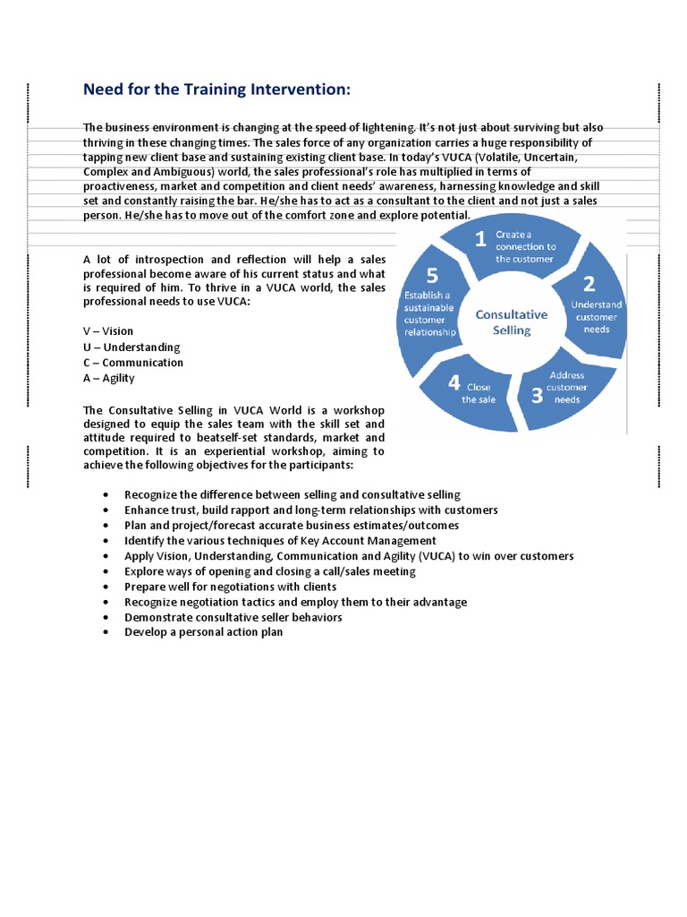 Need For The Training Intervention | PDF