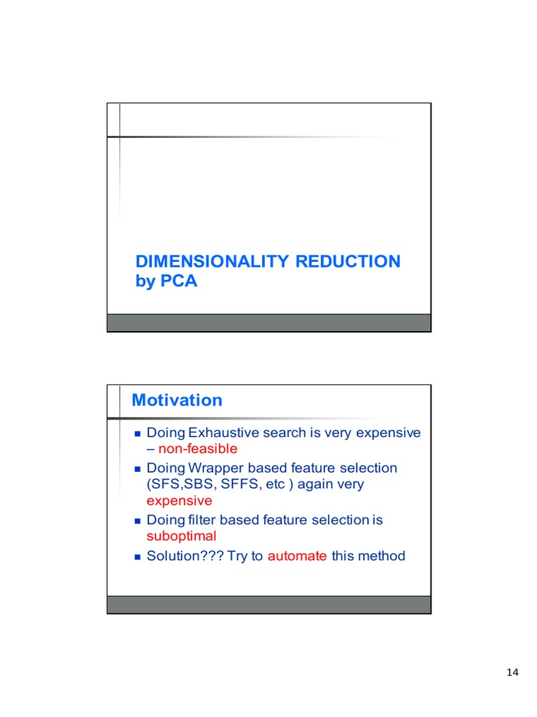 Dimensionality Reduction by Pca: Non - Feasible | PDF | Eigenvalues And Eigenvectors | Principal ...