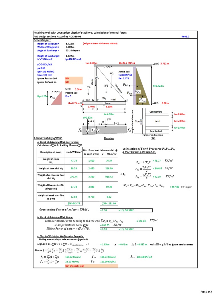 Wing Wall Design With CF | PDF | Deep Foundation | Building Engineering