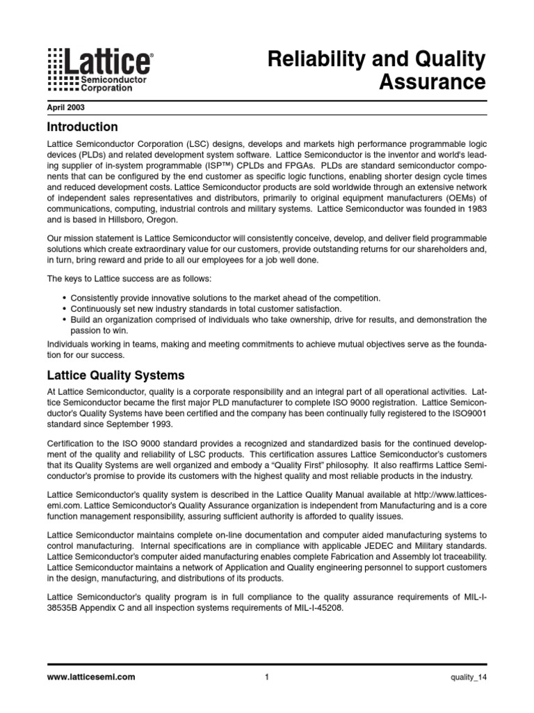 Reliability and Quality Assurance | PDF | Quality Assurance ...