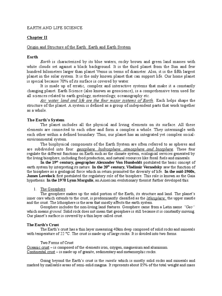 Science Chapter 2 Earth and Earth System | PDF | Atmosphere Of Earth ...