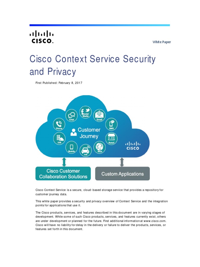 Cisco Context Service Security White Paper | PDF | Encryption | Cloud ...