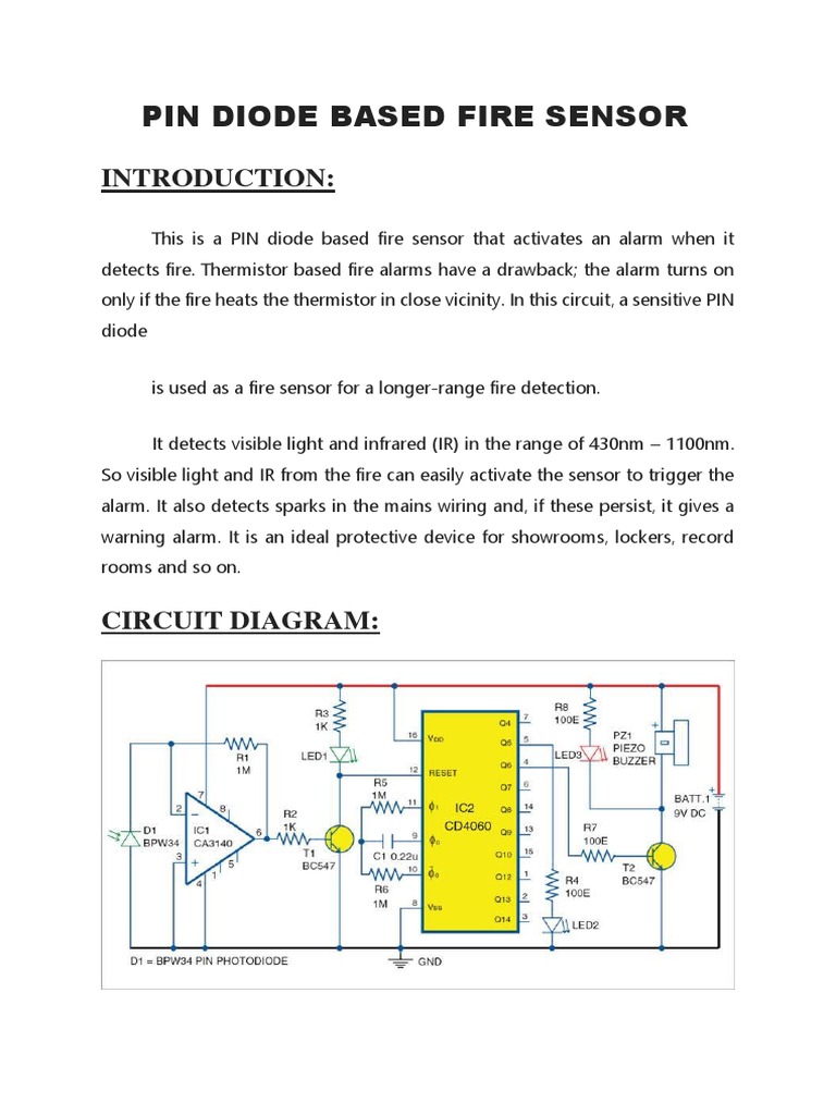 PIN Diode Based Fire Sensor: A Long-Range Fire Detection Circuit Using ...