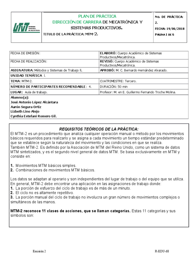 Práctica MTM-2 en Mecatrónica | PDF | Science | Ingeniería