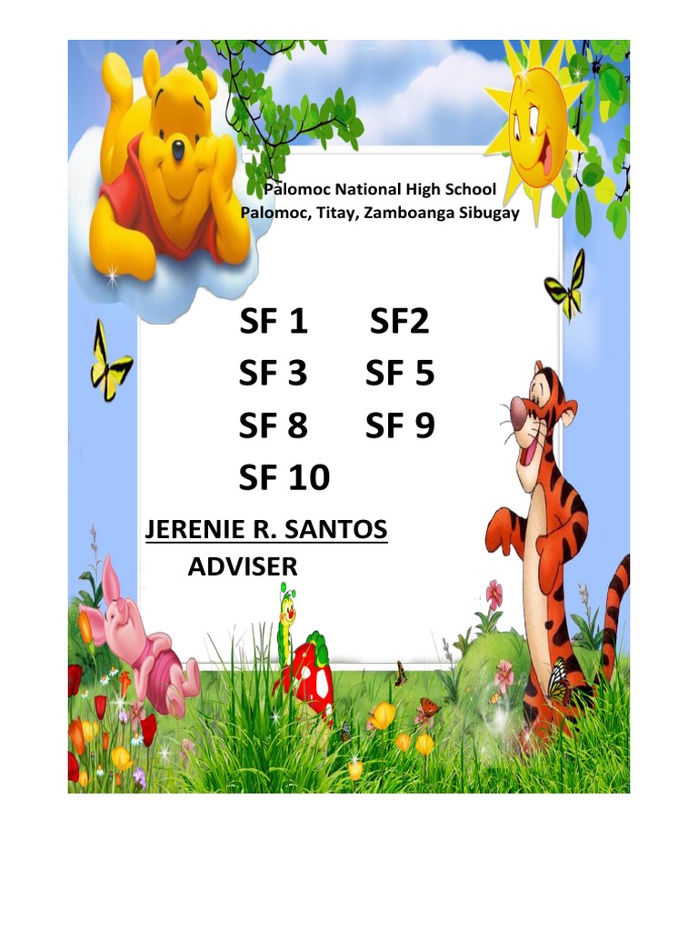 SF 1 Sf2 SF 3 SF 5 SF 8 SF 9 SF 10: Jerenie R. Santos Adviser | PDF