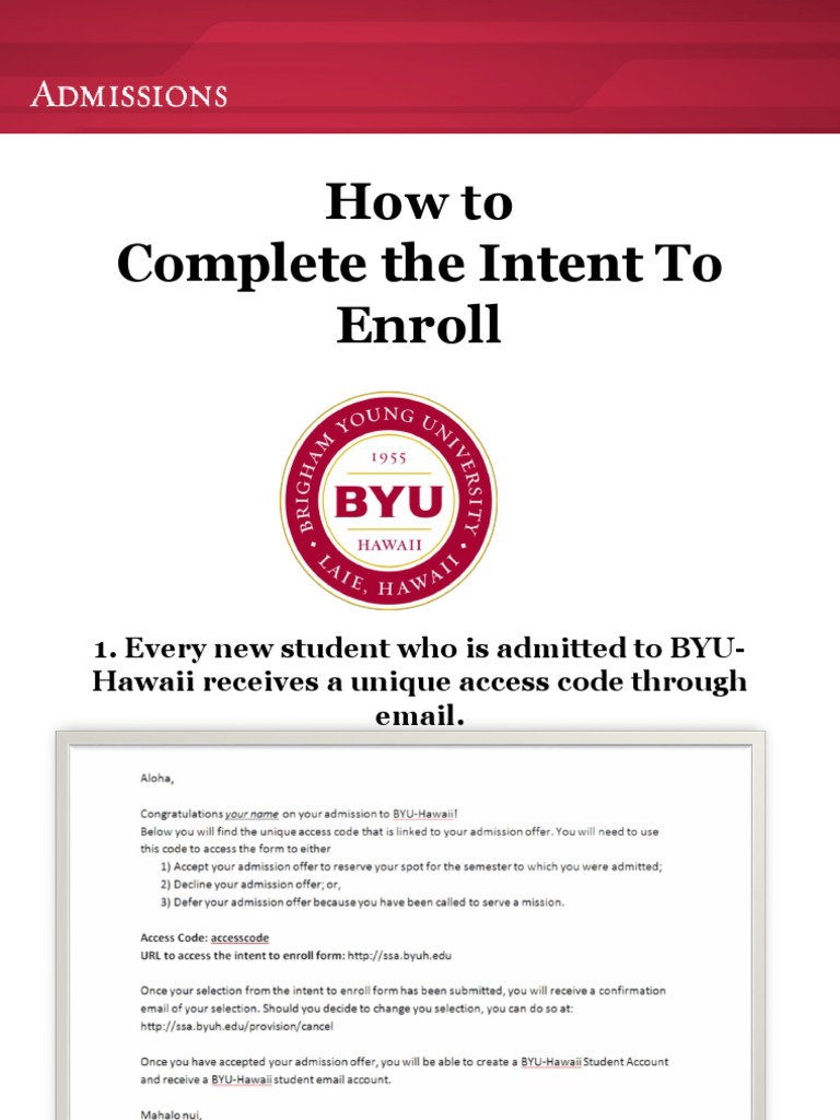 Intent To Enroll | PDF