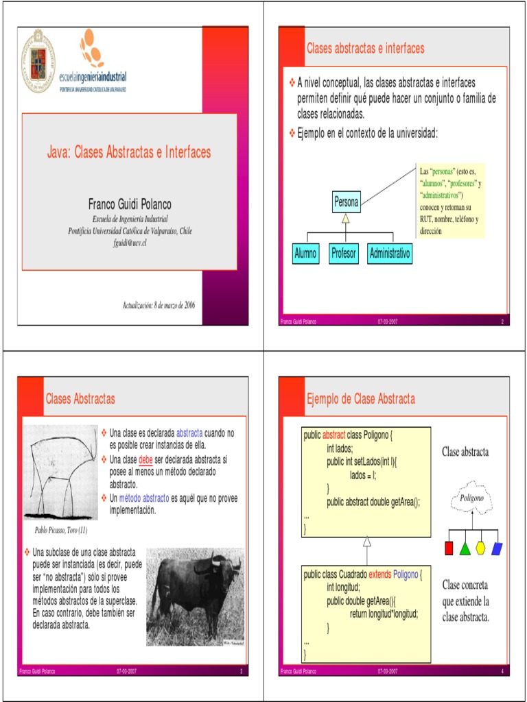 Java-Clases Abstractas e Interfaces | PDF | Java (lenguaje de programación) | Informática