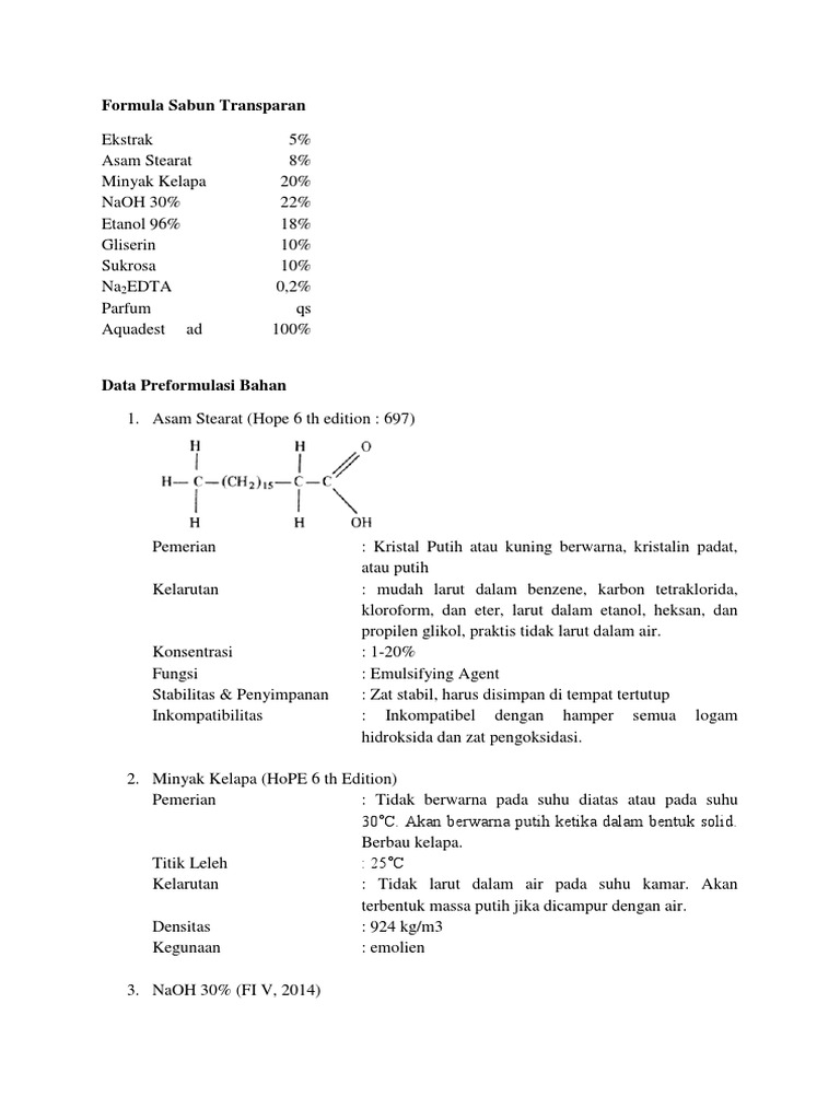 Formula Sabun Transparan | PDF