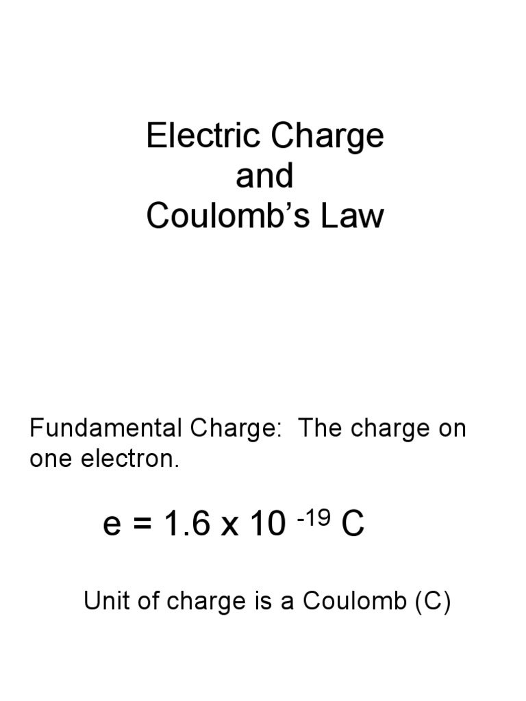 Understanding Coulomb's Charge Unit | PDF | Electric Charge | Electron