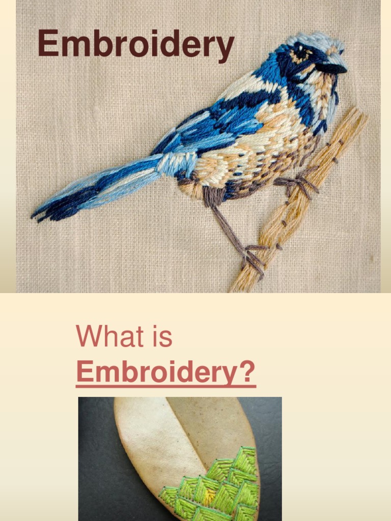 Hand Embroidery PowerPoint | PDF | Embroidery | Yarn
