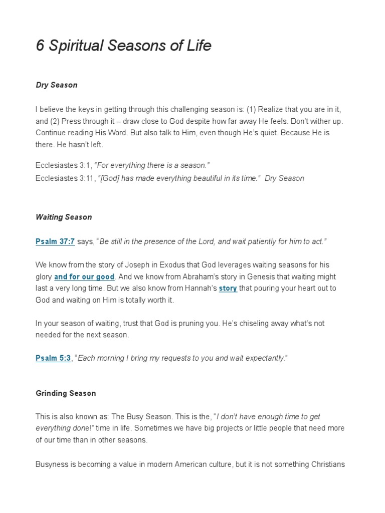 6 Spiritual Seasons of Life: Understanding the Different Seasons and ...