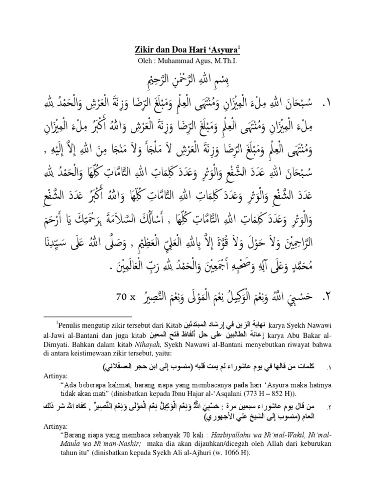 Zikir Dan Doa Hari Asyura | PDF