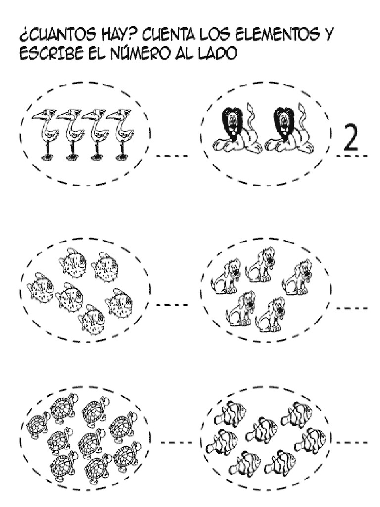 Asociacion Numero y Cantidad Kinder | PDF