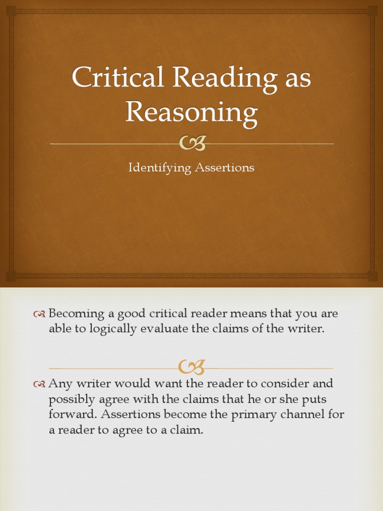 Critical Reading As Reasoning | PDF | Logic | Philosophical Movements