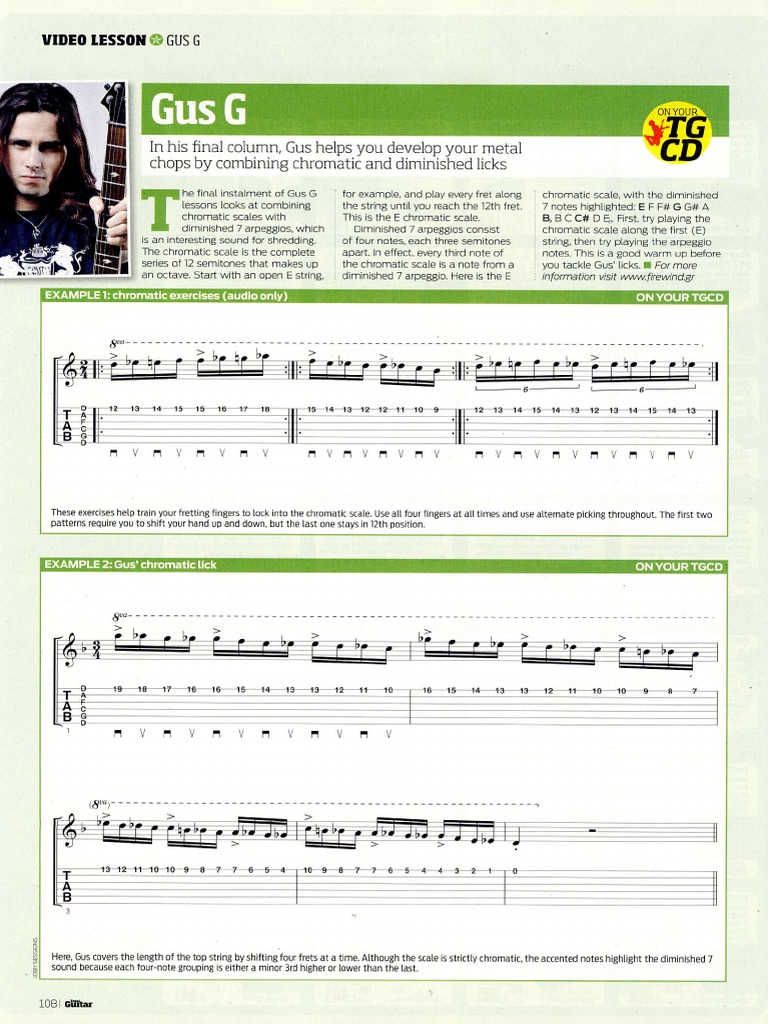 Gus G - Chromatic & Diminished Licks | PDF